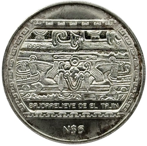 1993 Mexico 1 oz .999 Fine Silver 5 Pesos Bajorrelieve Del Tajin #1 | eBay