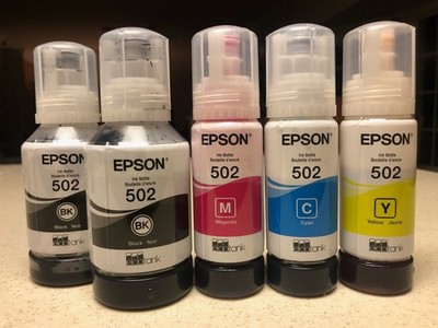 Epson 502 ink bottle - 4 pack - 2/3 full - Black Cyan Magenta Yellow | eBay
