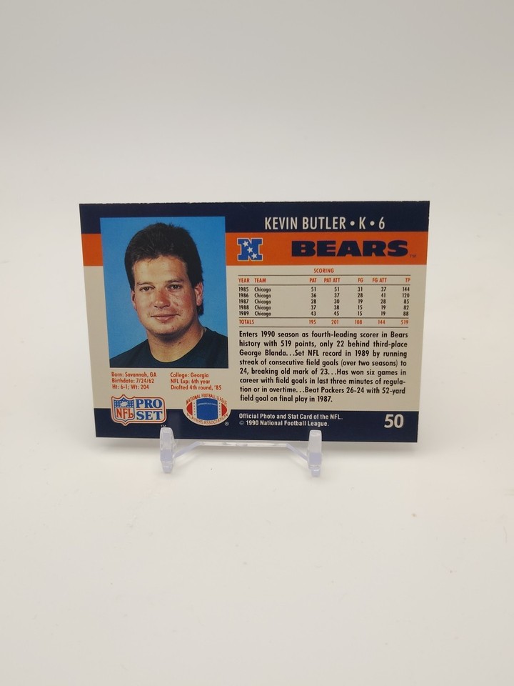 1990 Pro Set Chicago Bears Kevin Butler #50 | eBay