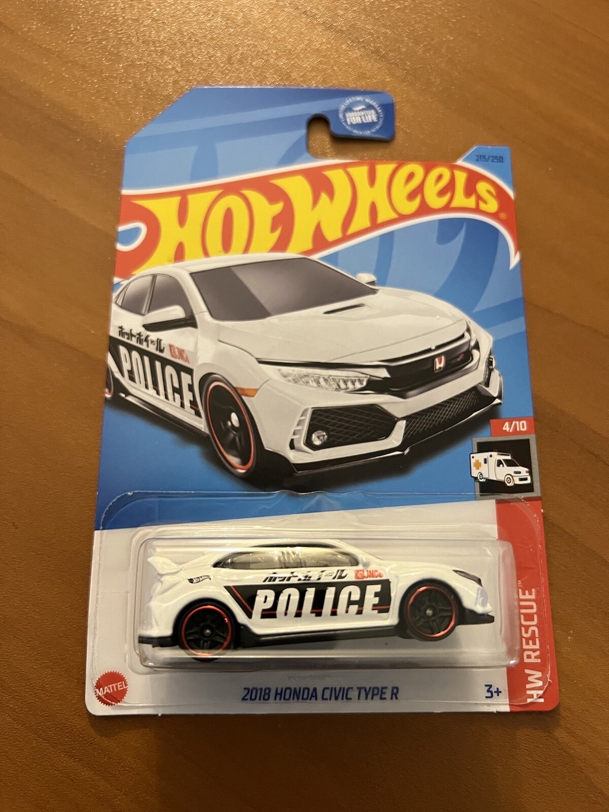 Hot Wheels ‘18 Honda Civic Type R White Police Rescue Squad Hatchback ...