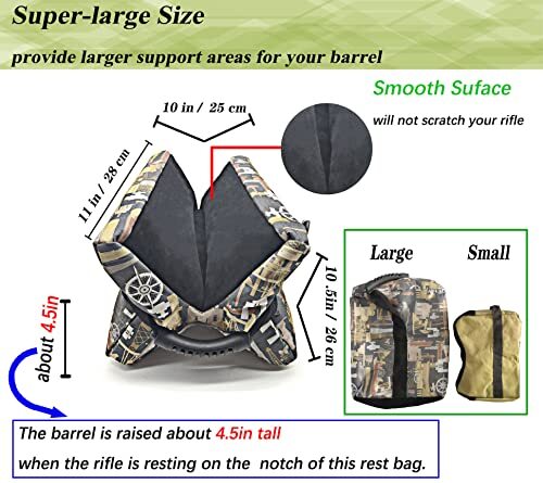 Super-Large Unfilled Shooting Rest Bag for Rifles/Long Guns，Durable ...