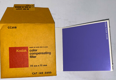 KODAK COLOR COMPENSATING GELATIN FILTER NO. CC30B 3" or 7.6cm Square ...