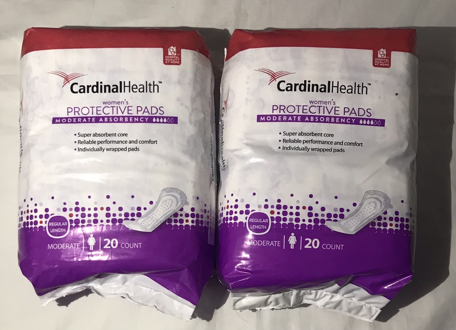Cardinal Health Moderate Absorbency Protective Pads,Regular Length,20 ...