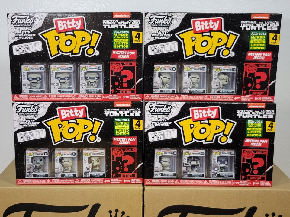 FUNKO BITTY POP TMNT 2024 SDCC EXCLUSIVE LE 4k Pcs SET OF 4 NINJA ...