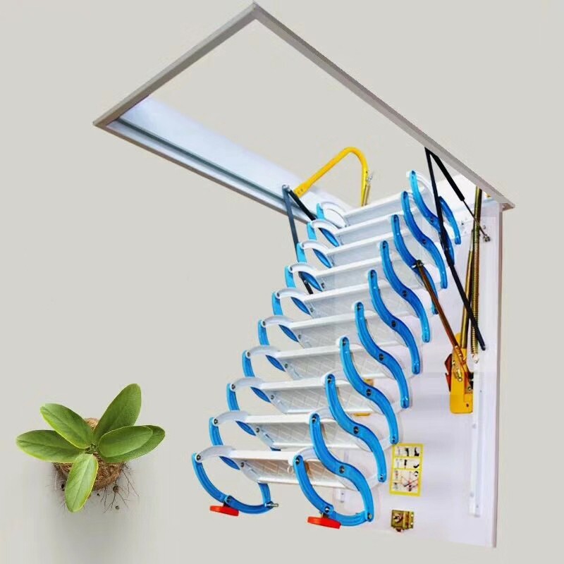Attic Ceiling Folding Loft Ladder,Semi Automatic Hidden Loft Stairs ...