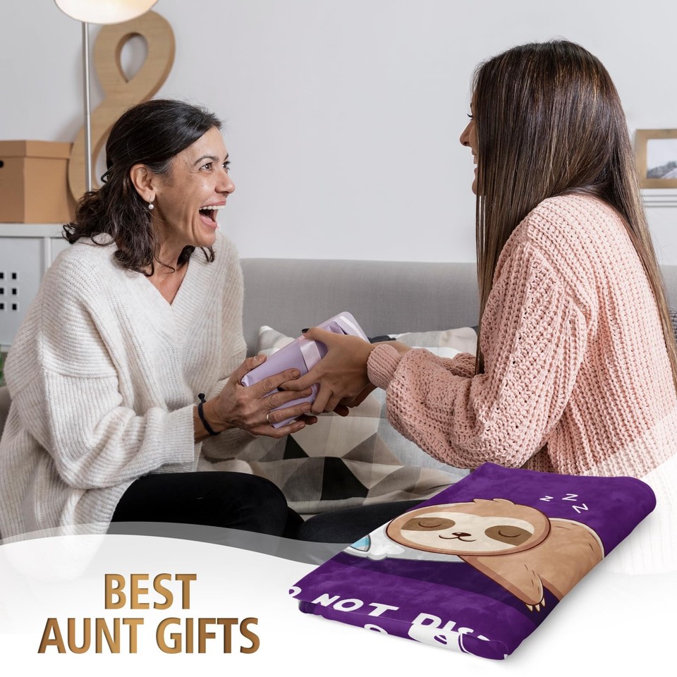 Funny Gifts for Aunt Christmas, Aunt is Charging Sloth Blanket, Auntie ...