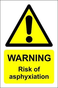 Warning risk of asphyxiation safety sign | eBay