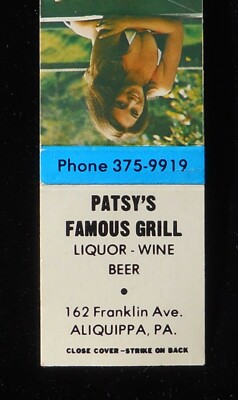 1970s Patsy's Famous Grill Liquor Wine Beer 162 Franklin Sexy Babe ...