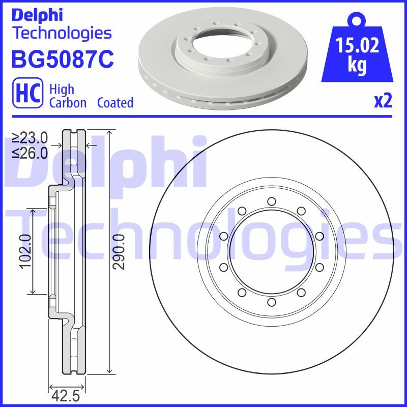 Delphi BG5087C Brake Disc for sale online | eBay