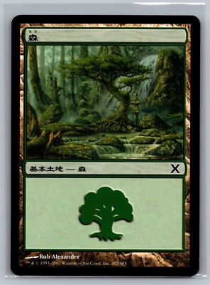 Magic The Gathering JAPANESE 10th Edition Forest #382/383 Land MTG TCG ...