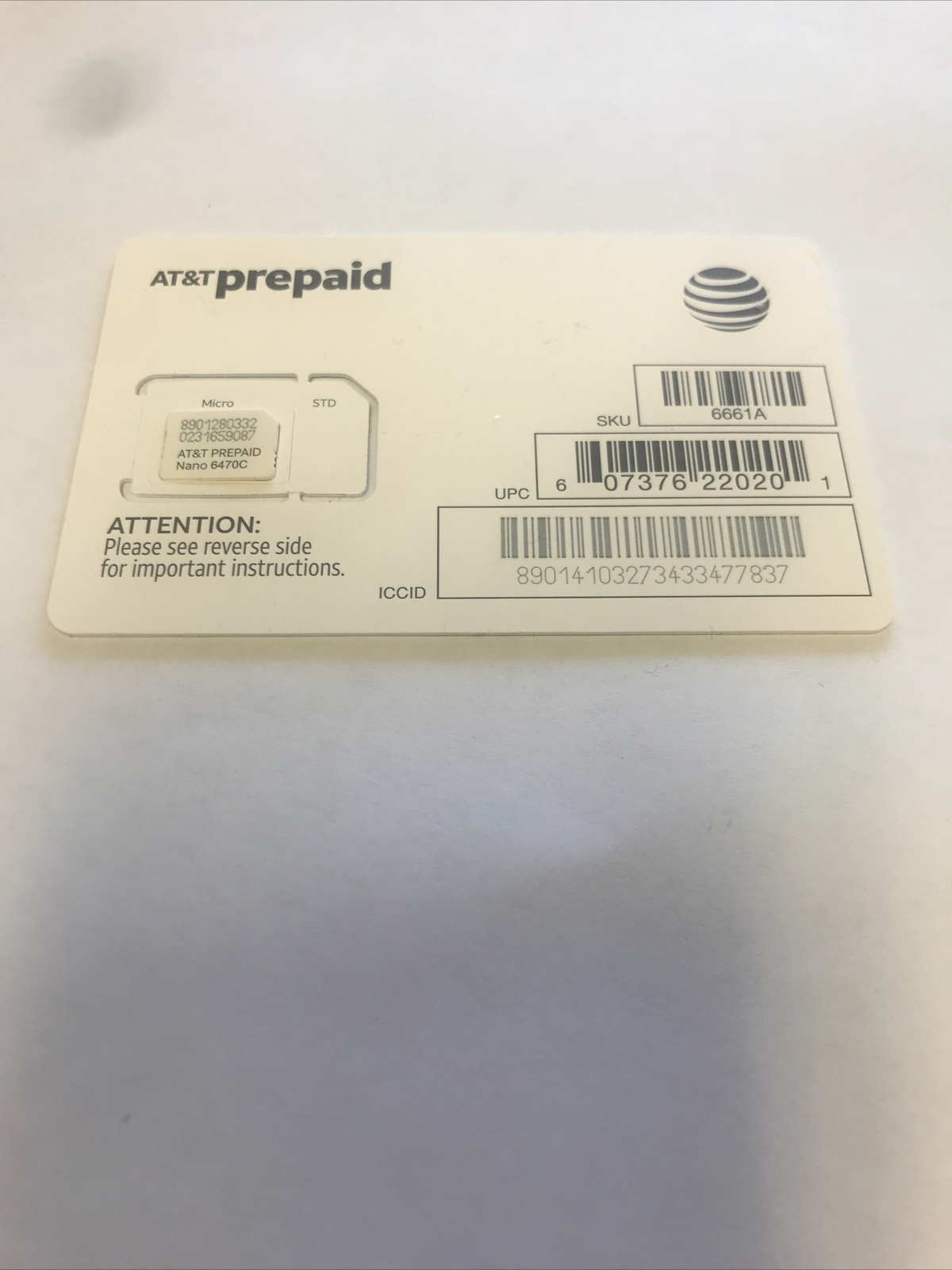 AT&T 4g LTE 3 in 1 Triple Cut SIM Card for sale online | eBay