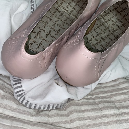 Vionic Womens Spark Caroll Light Pink Slip On Ballet Flats Leather 9 | eBay