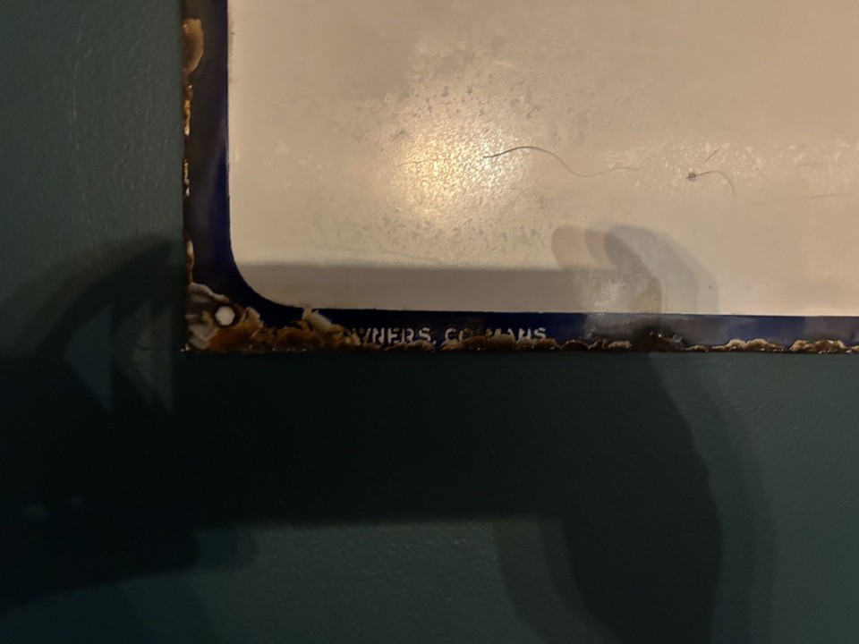 Antique Colman’s Starch Enamel Sign Large Blue White Advertising ...