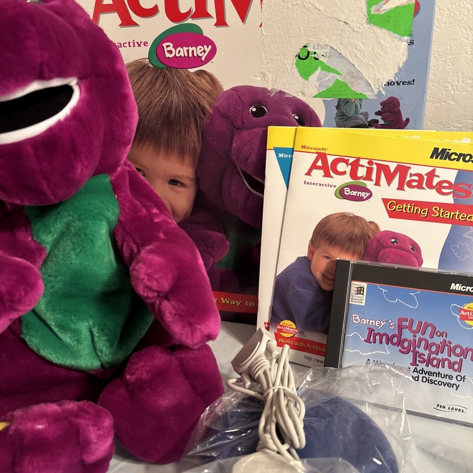 1997 ActiMates Interactive Barney The Dinosaur 14" Plush w/Box-WORKS | eBay