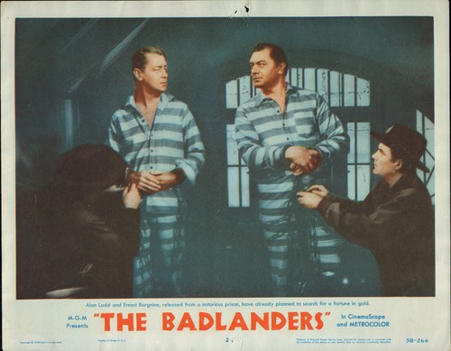 THE BADLANDERS original 1958 lobby card movie poster ERNEST BORGNINE ...