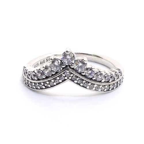 Pandora Sterling Silver Princess Wish Clear Cubic Zirconia Ring Size 7 ...