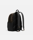 COACH COURT Backpack Signature Brown Canvas Black Pebbled Leather 5671 ...