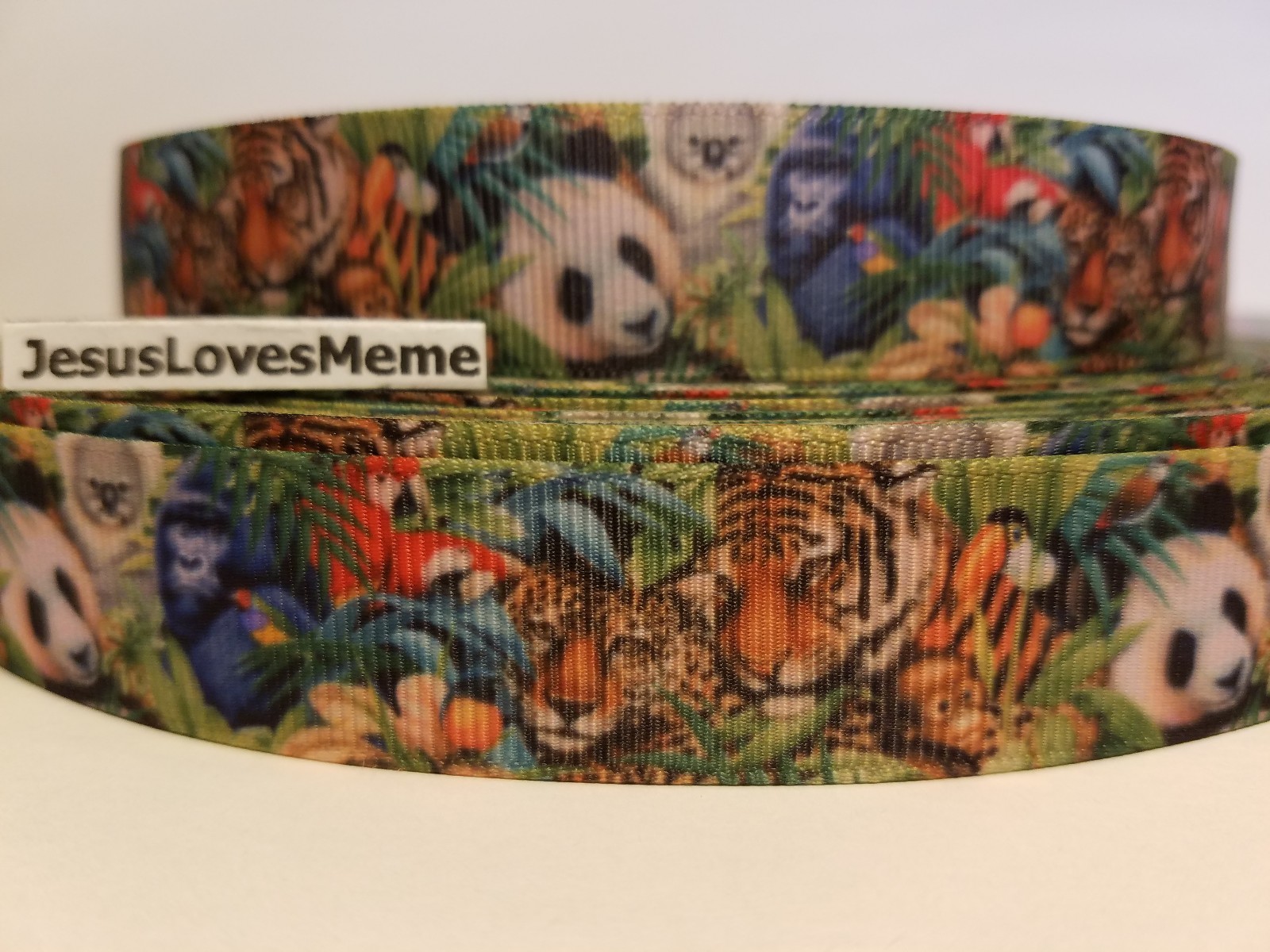 Grosgrain Ribbon Jungle Animals Tigers Pandas Gorillas Koalas Wild ...