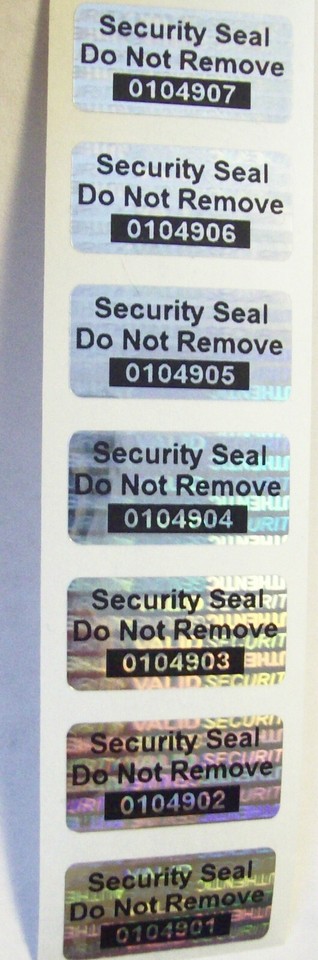 .5" x 1" Security Seal Do Not Remove #'d Hologram Product Protection ...