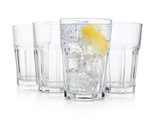 French Bistro Tempered Water Glass allpurpose Drinking Tumbler 4piece ...