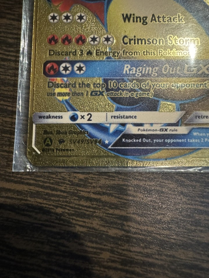 Pokemon Charizard GX 250HP Gold Foil Fan Art Card SV49 / SV94 | eBay