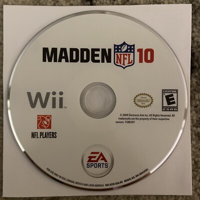 🔥 Madden NFL 10 (Nintendo Wii, 2009) M/VG Disc Only! See Description ...