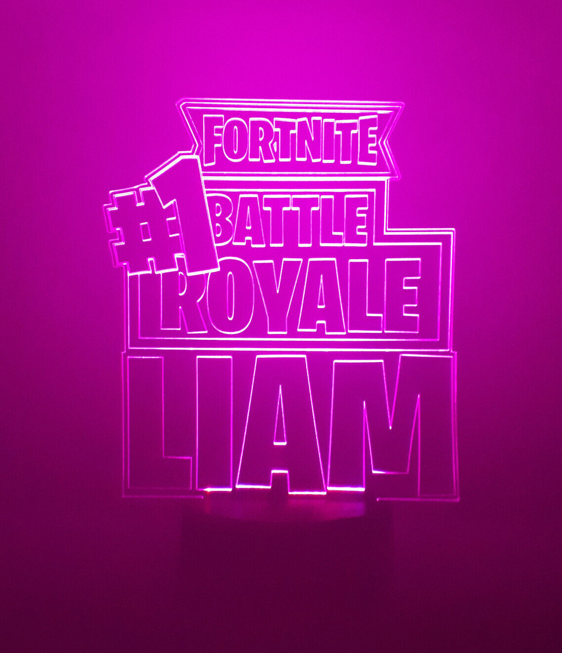 Personalised Fortnite Battle Royale 3D Illusion LED Kids Colour ...