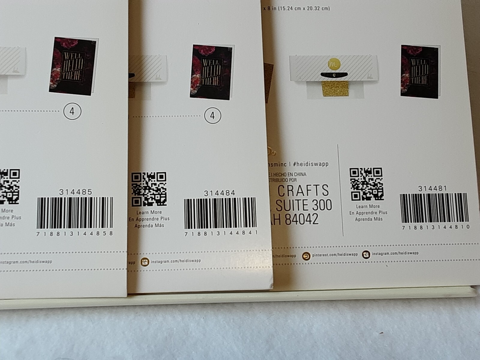 Heidi Swapp Minc Glitter Paper 3 pkg of 4 sheets pink gold silver 6 x 8 ...