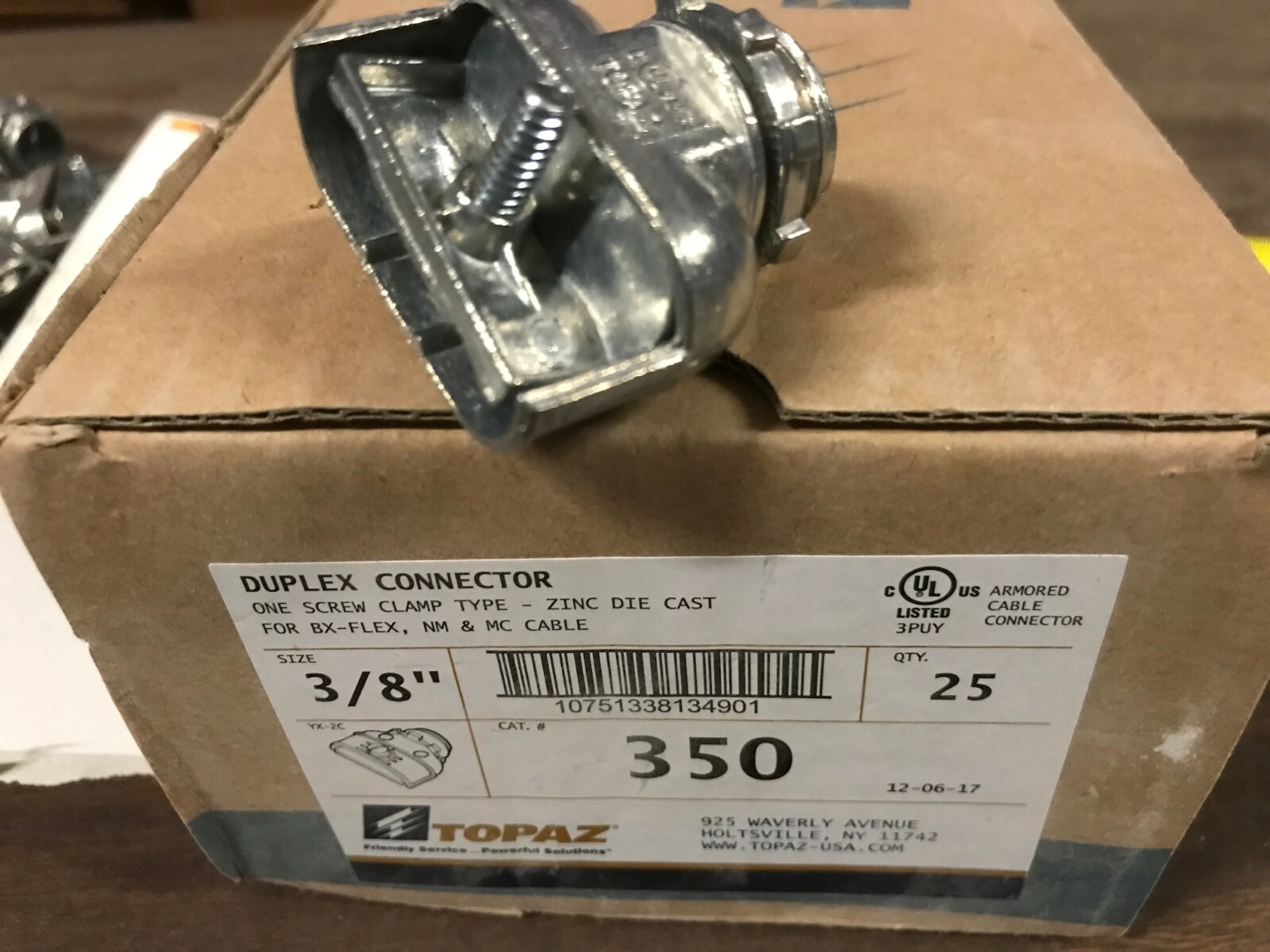 350 TOPAZ 3/8" DUPLEX CONNECTOR, NEW, ONE SCREW CLAMP TYPE, 4/LOT | eBay