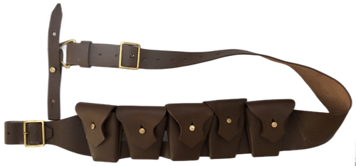Genuine Pebble Leather Brown 5 Five Pocket Bandolier P1903 WW1 WWI ...