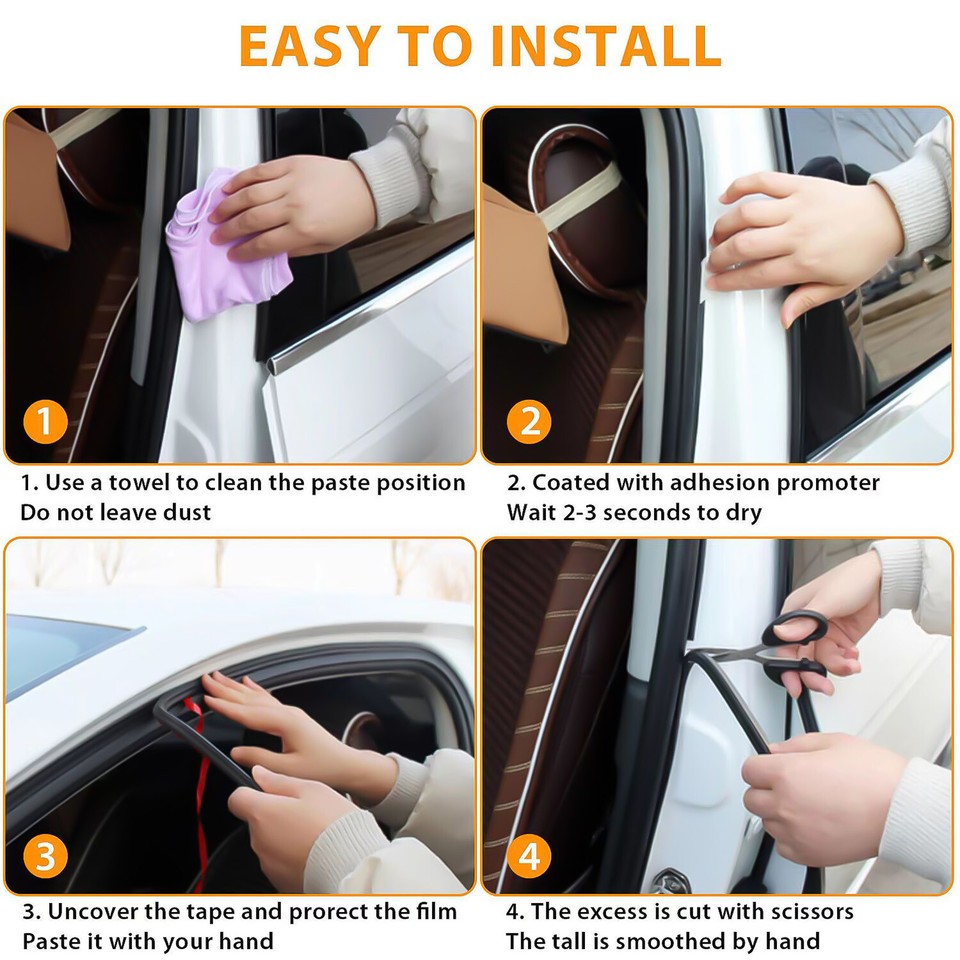 10ft H-Shape Windshield Edge Guard Molding Trim Rubber Edge Strip Seal ...