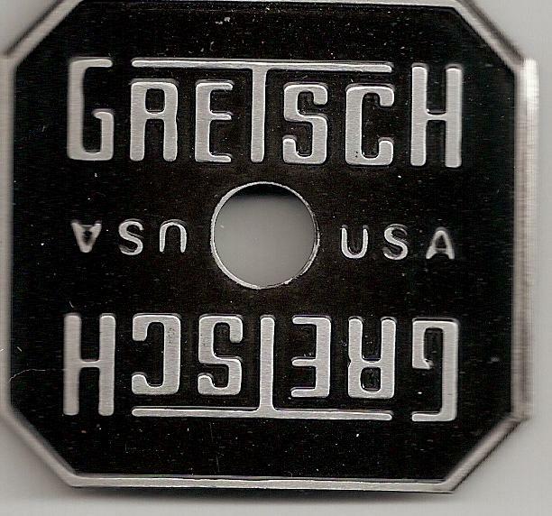 Gretsch USA Bronze Burst Square Drum Badge Nameplate Snare Tom Bass NOS ...