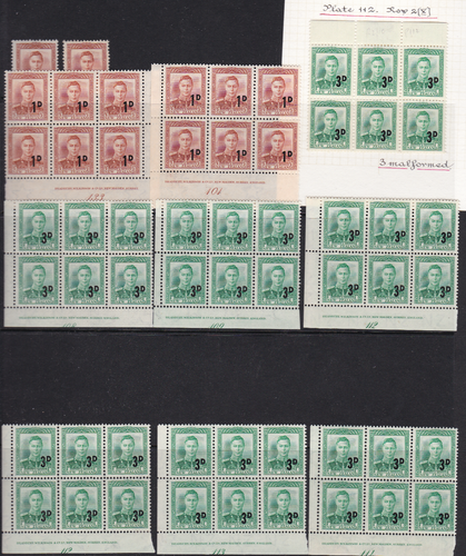 New Zealand 1952-53 Surcharges SG 712-713 Plate Imprint Blocks and ...