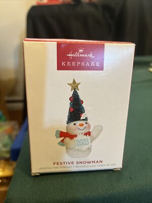 New in Box 2023 Hallmark FESTIVE SNOWMAN Keepsake Limited Edition ...