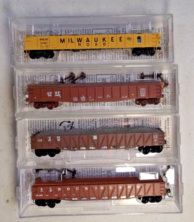( 4) N gauge MicroTrain gondolas w/ load in original boxes (lot 4589 ...
