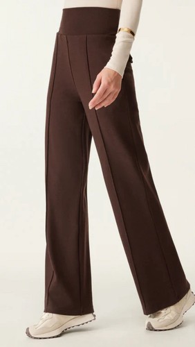 OGL Heavy Thermal Tummy Warmer Pin Tuck Pant Espresso Brown Womens Size ...