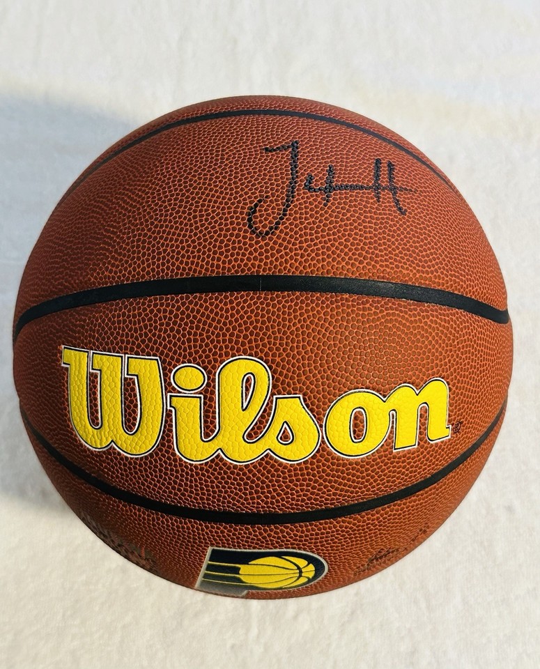 Tyrese Halliburton Signed Indiana Pacers Full Size NBA Basketball COA ...