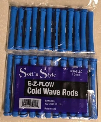 EZ FLOW Concave Perm Rods Blue .35 Cold Wave 1 Short 1 Long 12PCS/PK 24 ...