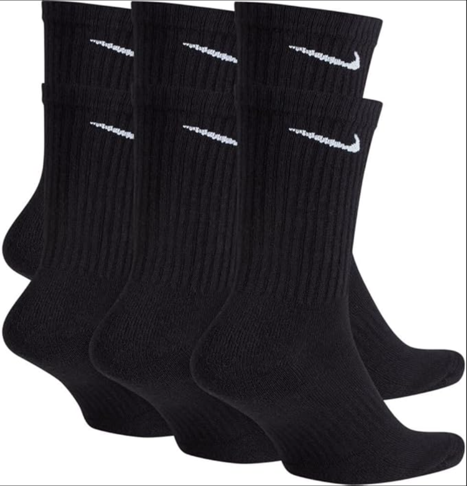 Nike Men's Socks Dri-Fit Everyday Cushioned Athletic Fitness Crew ...