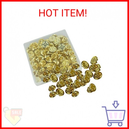 100PCS Pin Backs, Metal Locking Pin Backs, Brass Clutch for Brooch Tie ...