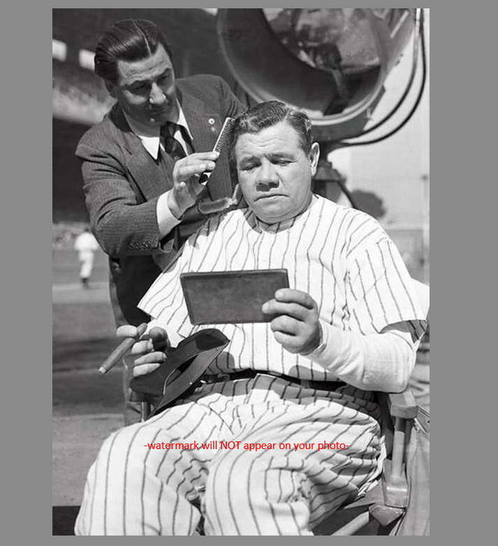 Babe Ruth Barber Shop PHOTO New York Yankees Great Hair Cut Cigar ...