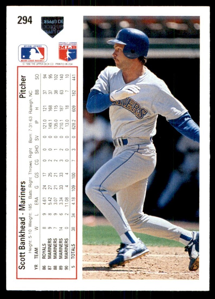 1991 Upper Deck Scott Bankhead Seattle Mariners #294 | eBay