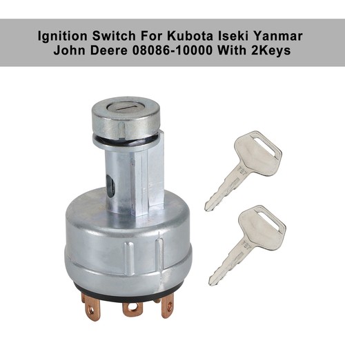 08086-10000 Ignition Switch W/2 Keys Fits For John Deere Kubota Yanmar ...