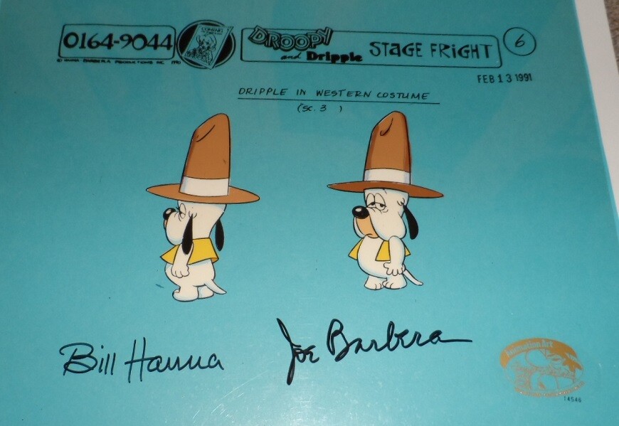 Hanna Barbera Droopy Hand painted Original Model Sheet Dripple Signed ...