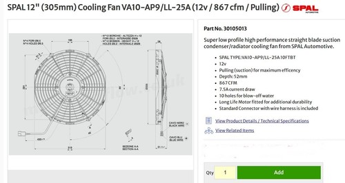 Brand New Spal 12 inch fan VA10-AP9/LL-25A 12 volt | eBay