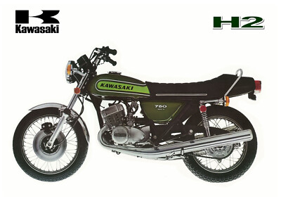 KAWASAKI Poster H2 B Mach IV 1974 H2-B H2B Suitable to Frame | eBay