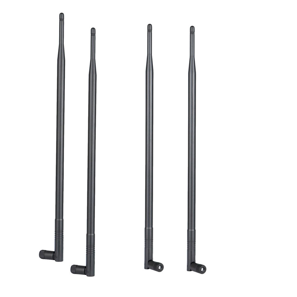 4x 9dBi RP-SMA 2.4GHz High Gain WiFi Router Antenna for Wireless IP ...