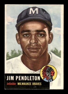1953 Topps Baseball #185 Jim Pendleton RC BACK STAIN Very Good ...