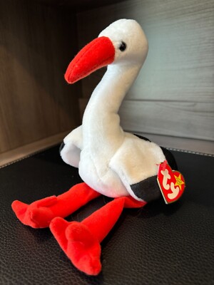 RARE Stilts The Stork Original Retired Ty Beanie Baby with Errors 1998/ ...
