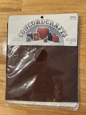 VTG NOS Concord Crafts Fabric 4759/XN Red Burgundy Dot One Yard | eBay